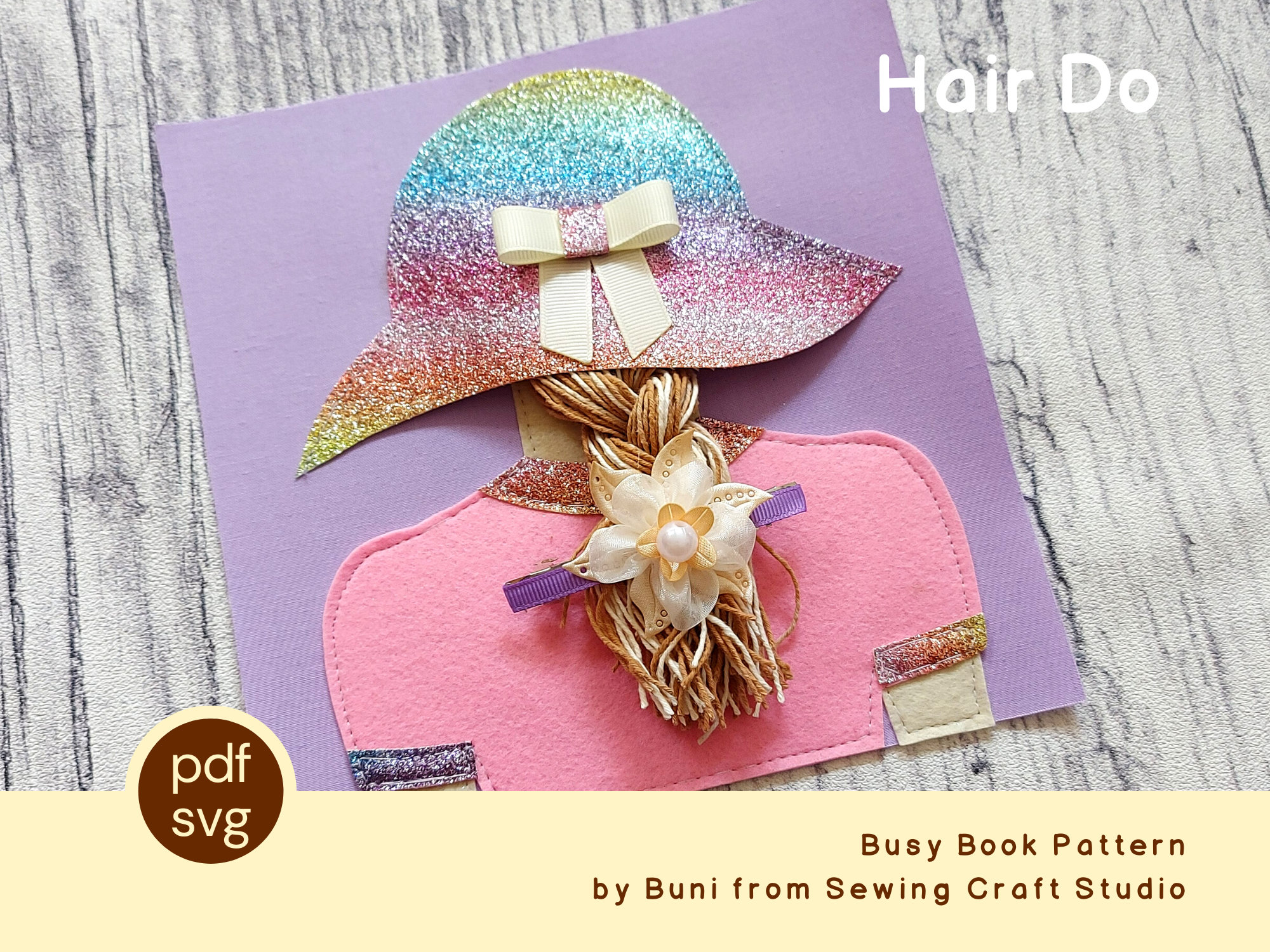 PDF, SVG Hairdo Hair Braiding Quiet Book Pattern With Step by Step ...