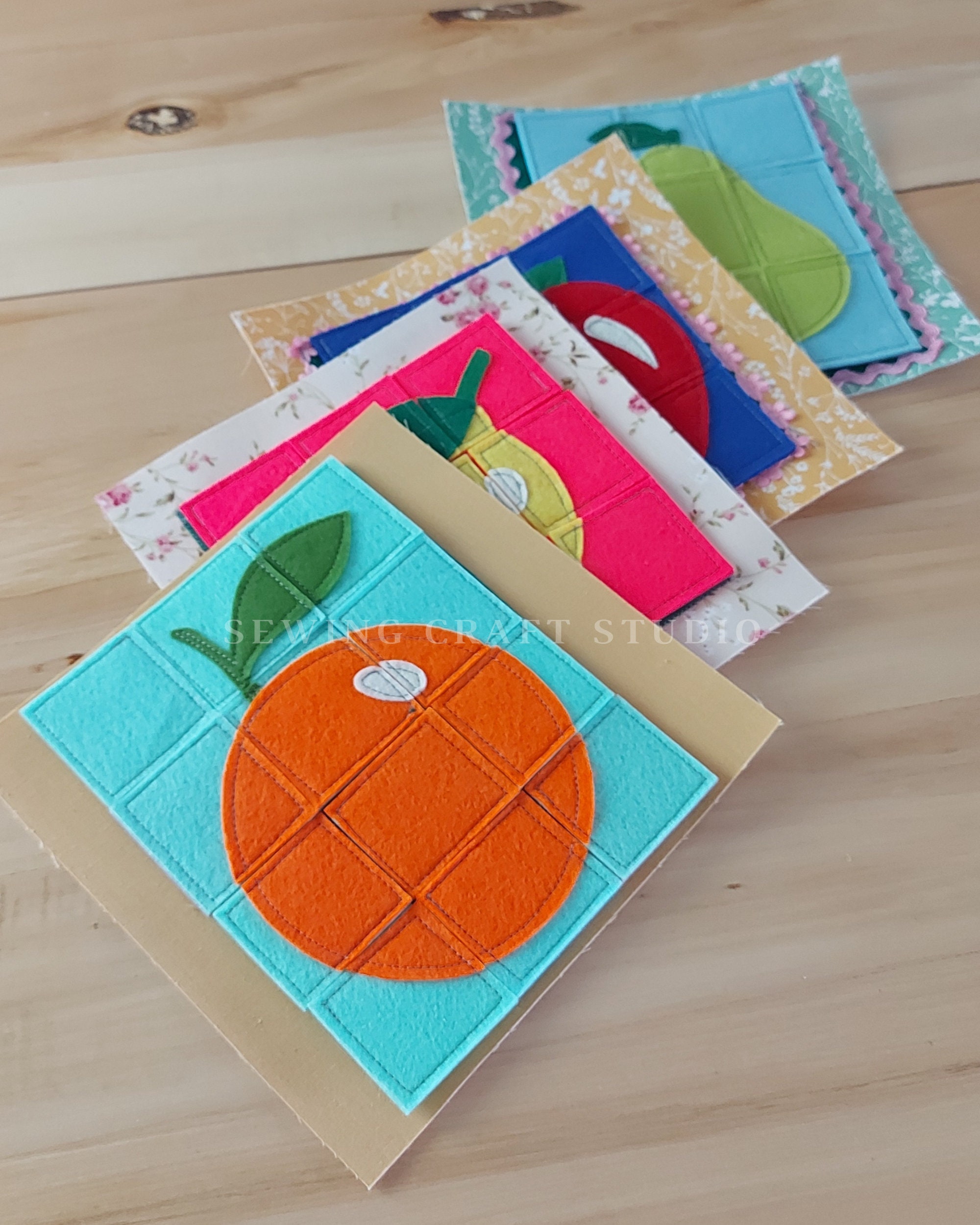 Quiet Book Pattern SVG PDF, Fruits Puzzle Busy Book Pattern, Montessori ...