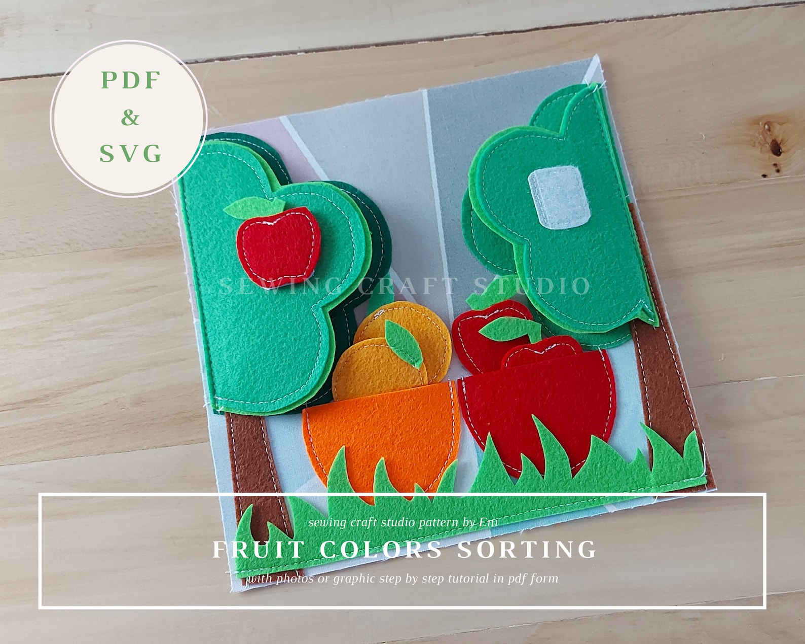 PDF SVG Fruits Harvesting Quiet Book Pattern No Sewing Apple - Etsy