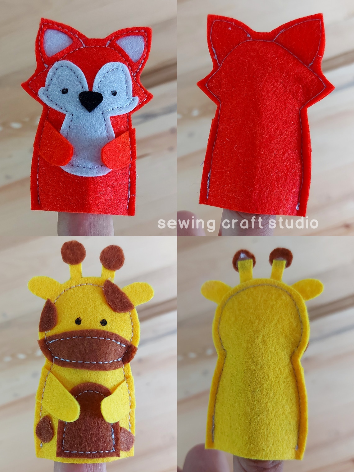 PDF SVG Zoo Friends Animal Felt Finger Puppet Sewing Pattern - Etsy