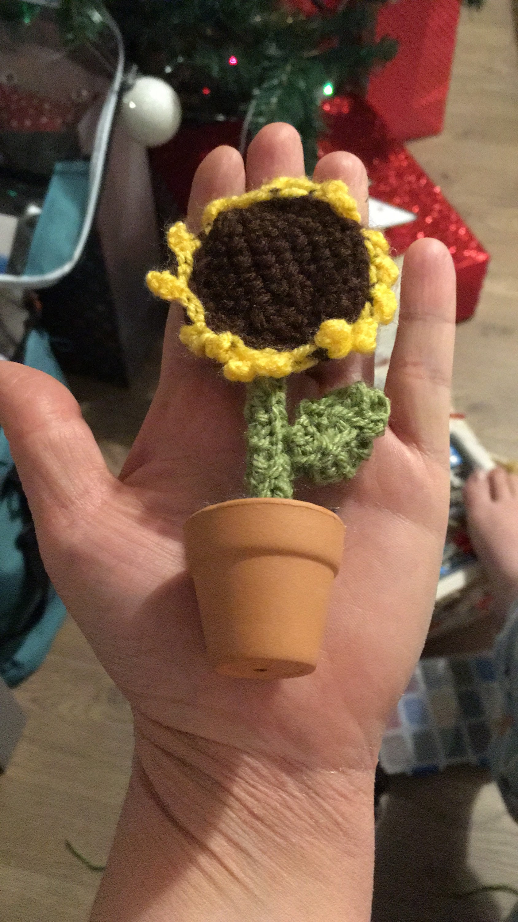 Knitted Sun Flower in a pot | Etsy