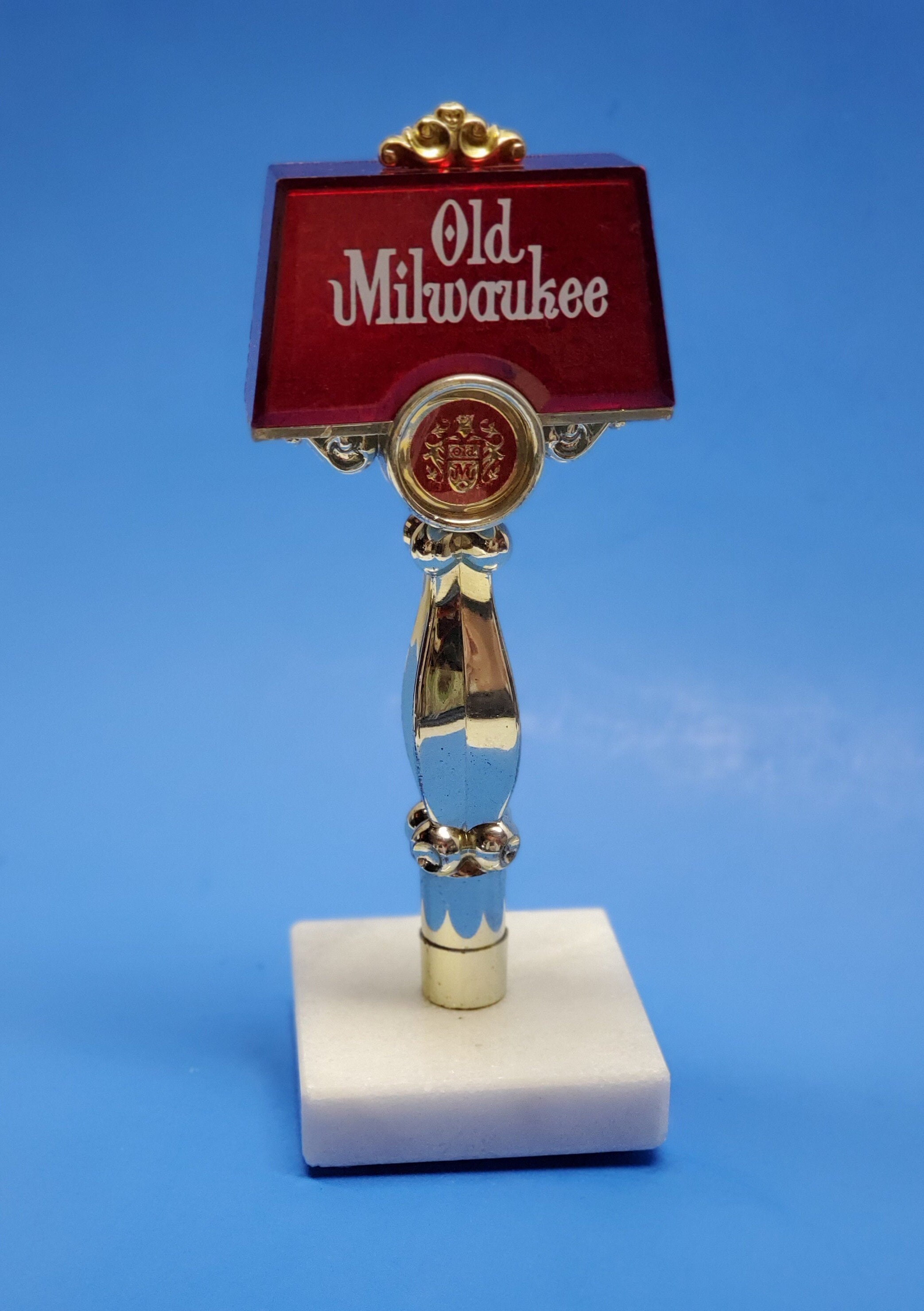 Marble Beer Tap Handle DISPLAY BASE WHITE With a Bolt for Mounting 3 X ...
