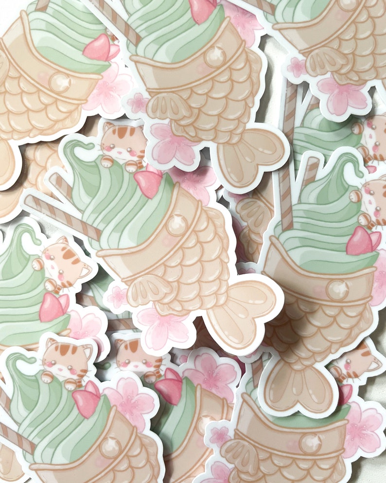 Taiyaki Waterproof Die Cut Sticker - 2.8 Inch Japanese Snacks Sticker ...