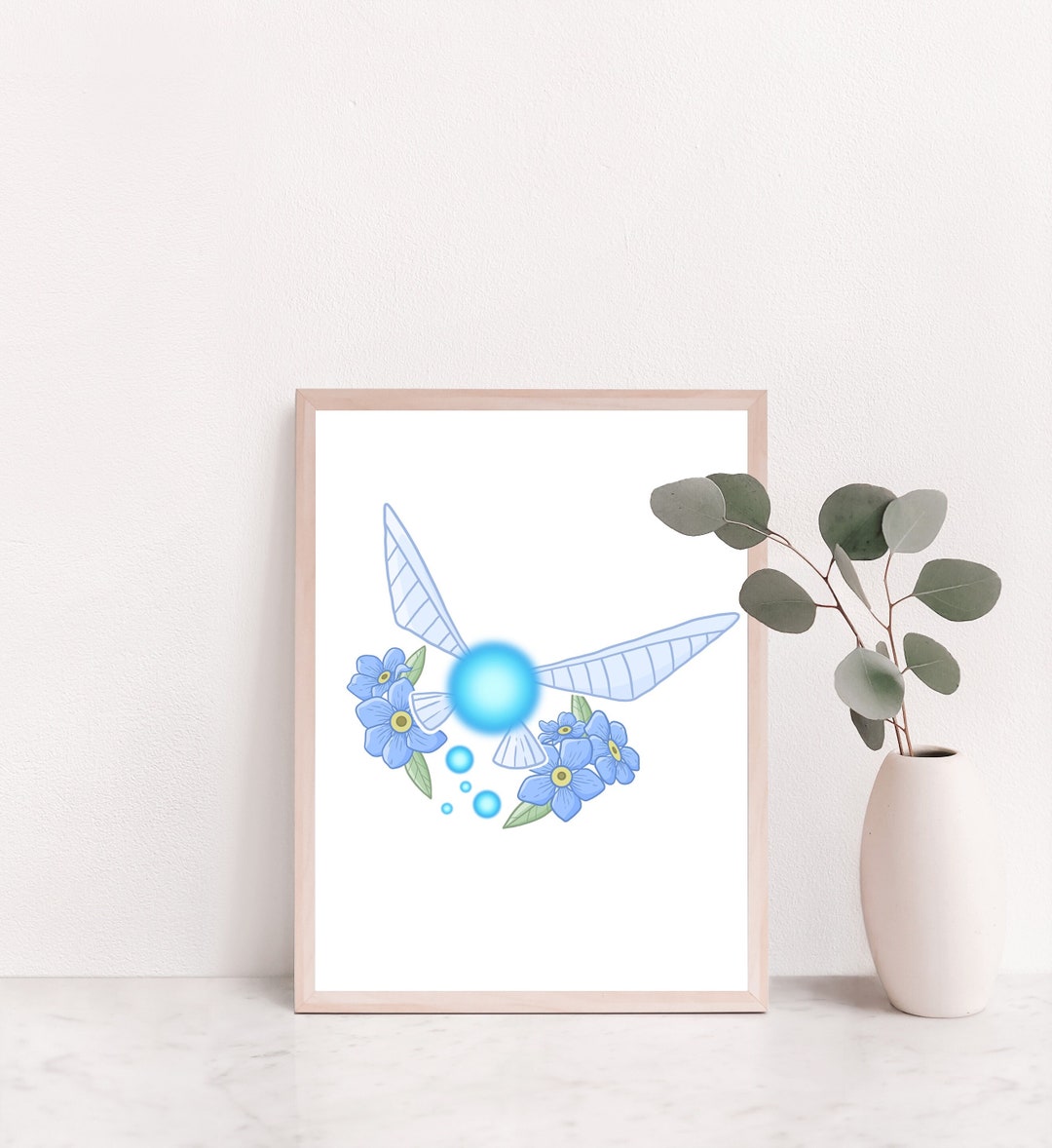 Navi Art Print | Legend of Zelda: Ocarina of Time Fine Line Floral Art ...