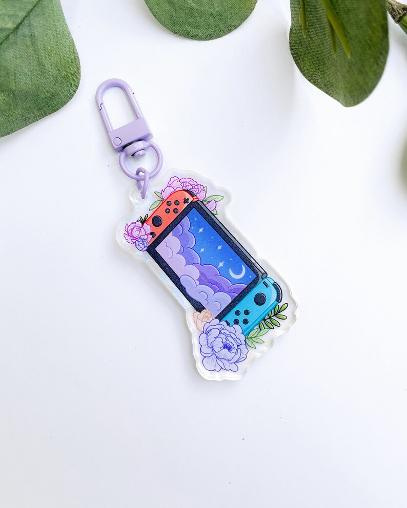 Nintendo Switch Acrylic Charm Video Game Console Floral - Etsy