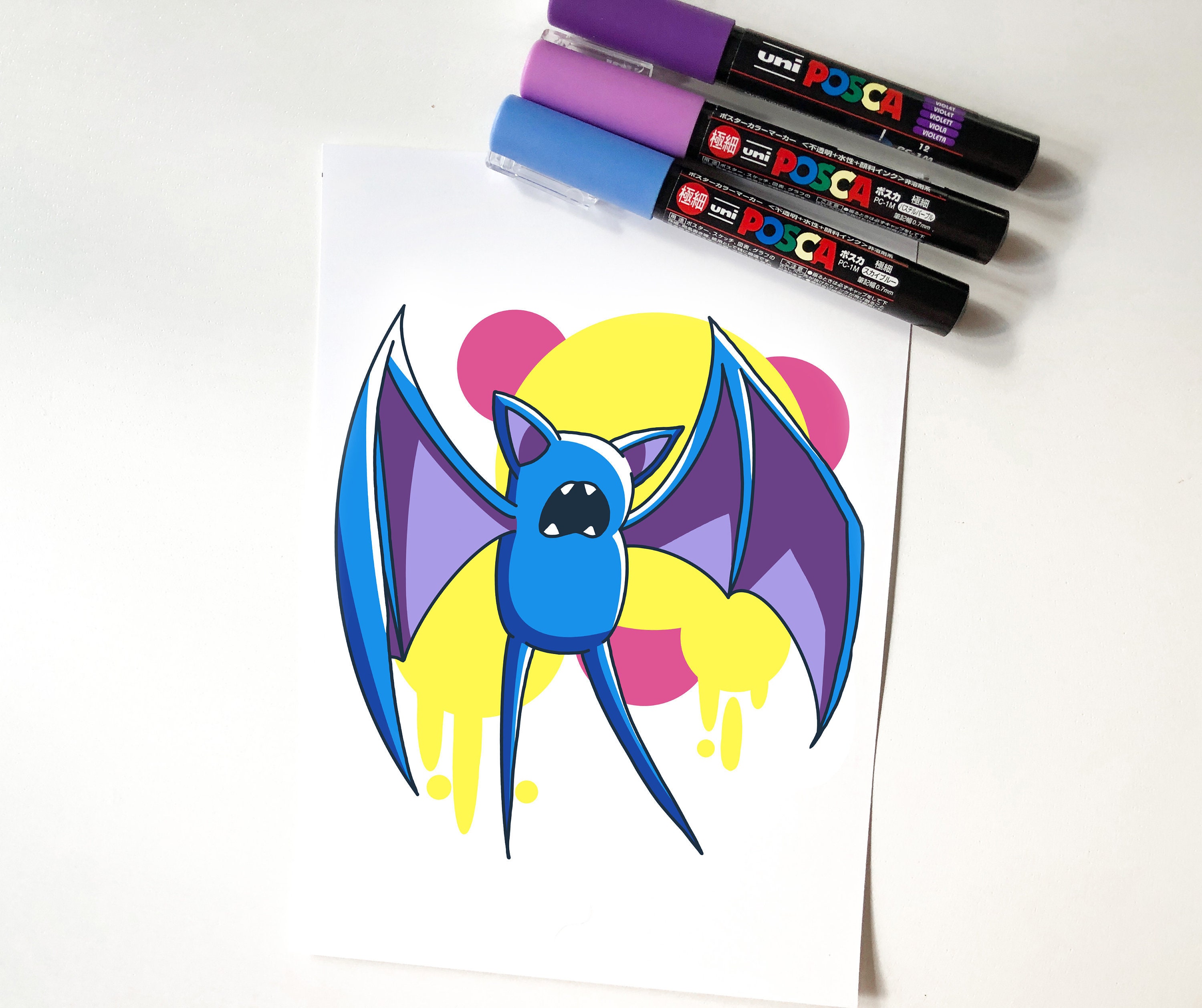 Zubat Mini Print Pokemon POSCA Paint Pen Art - Etsy Australia