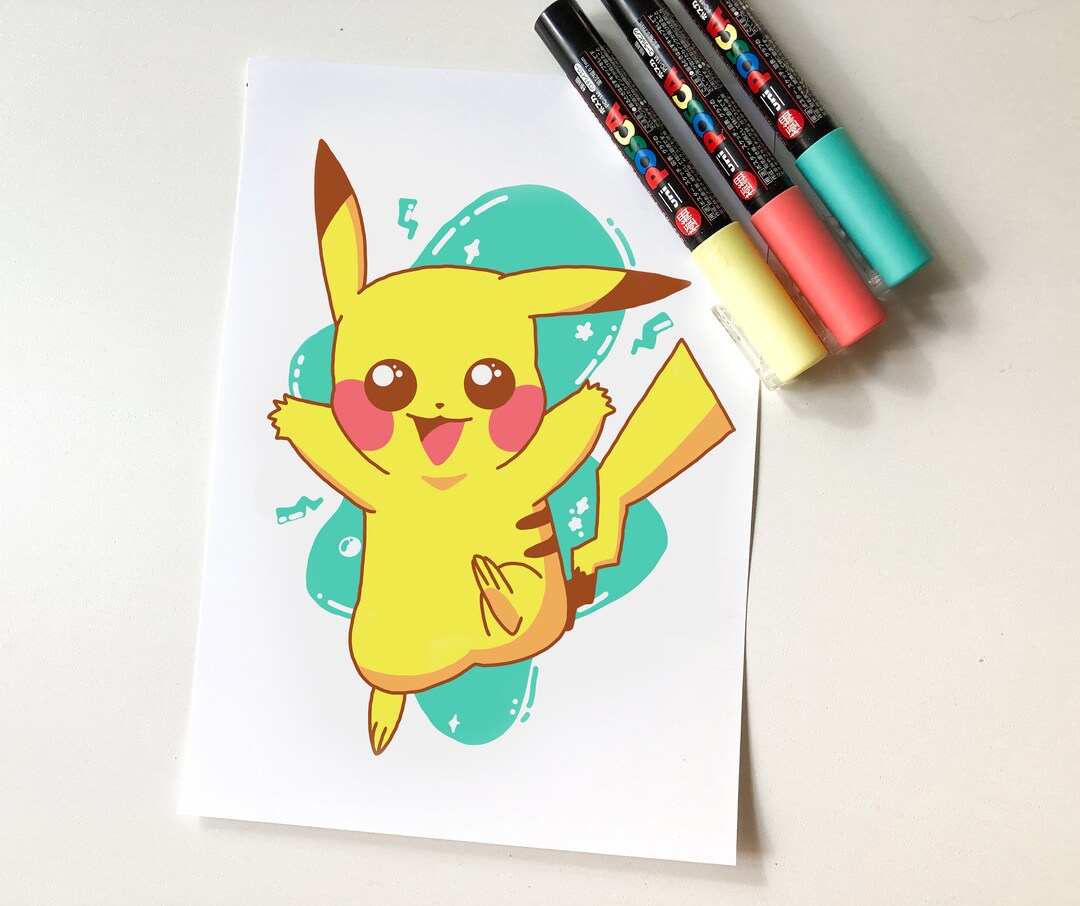 Pikachu Mini Print Pokemon POSCA Paint Pen Art - Etsy.de