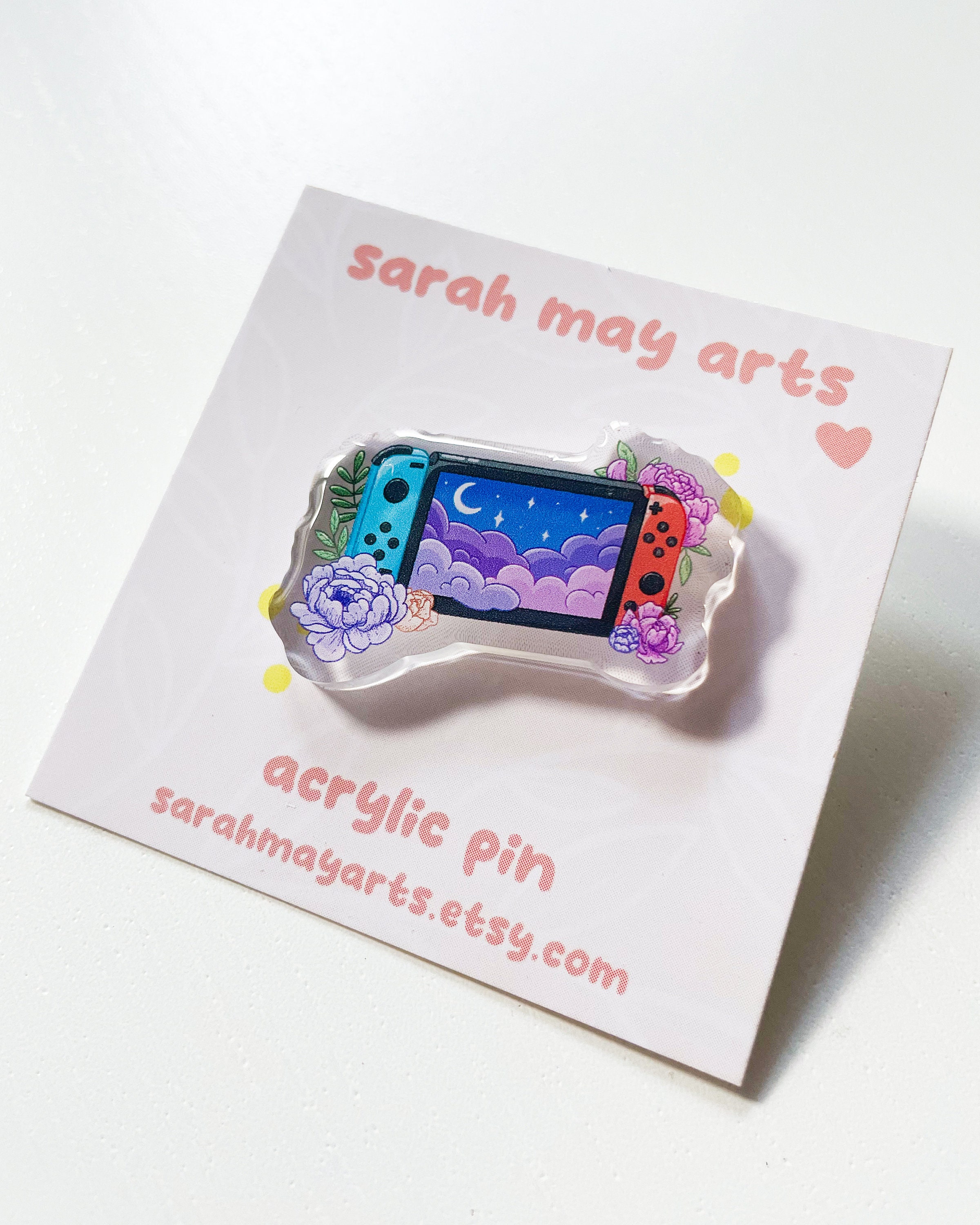 Nintendo Switch Acrylic Pin Video Game Console Floral Pin - Etsy Australia