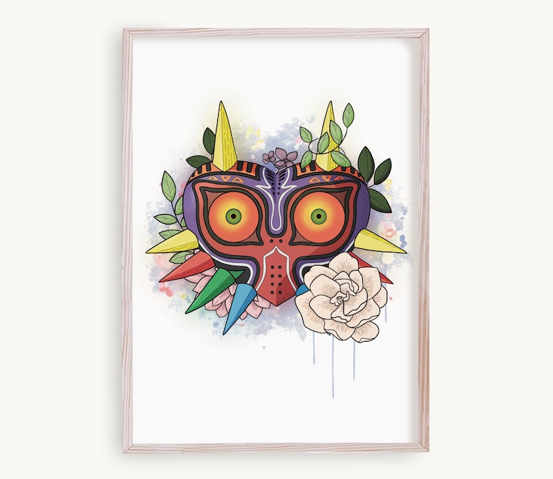 Majoras Mask Art Print | Legend of Zelda: Majoras Mask N64/3DS Fine ...