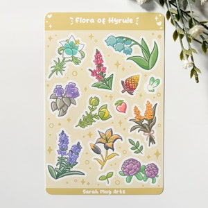 Flora of Hyrule Sticker Sheet - 14pcs Legend of Zelda: Breath of the ...