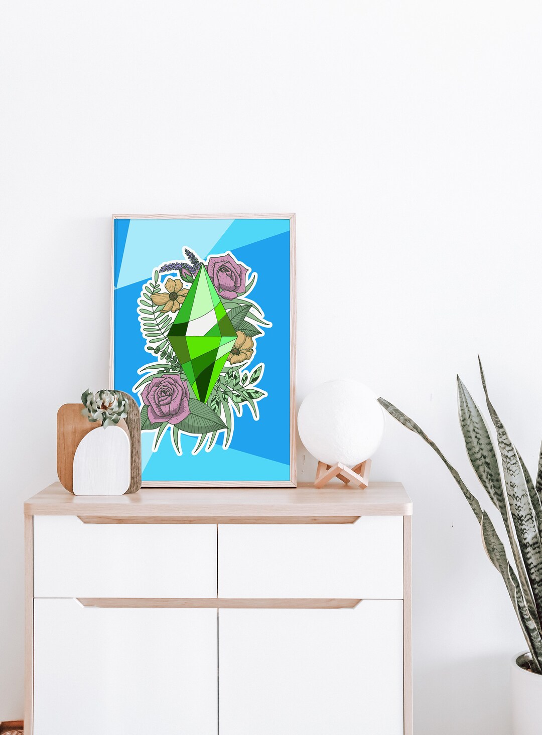 Floral Plumbob Art Print | the Sims 4 Fine Line Floral Art - Etsy Ireland