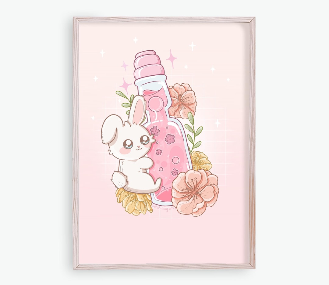 Ramune Art Print | Fine Line Japanese Drinks Floral Art - Etsy
