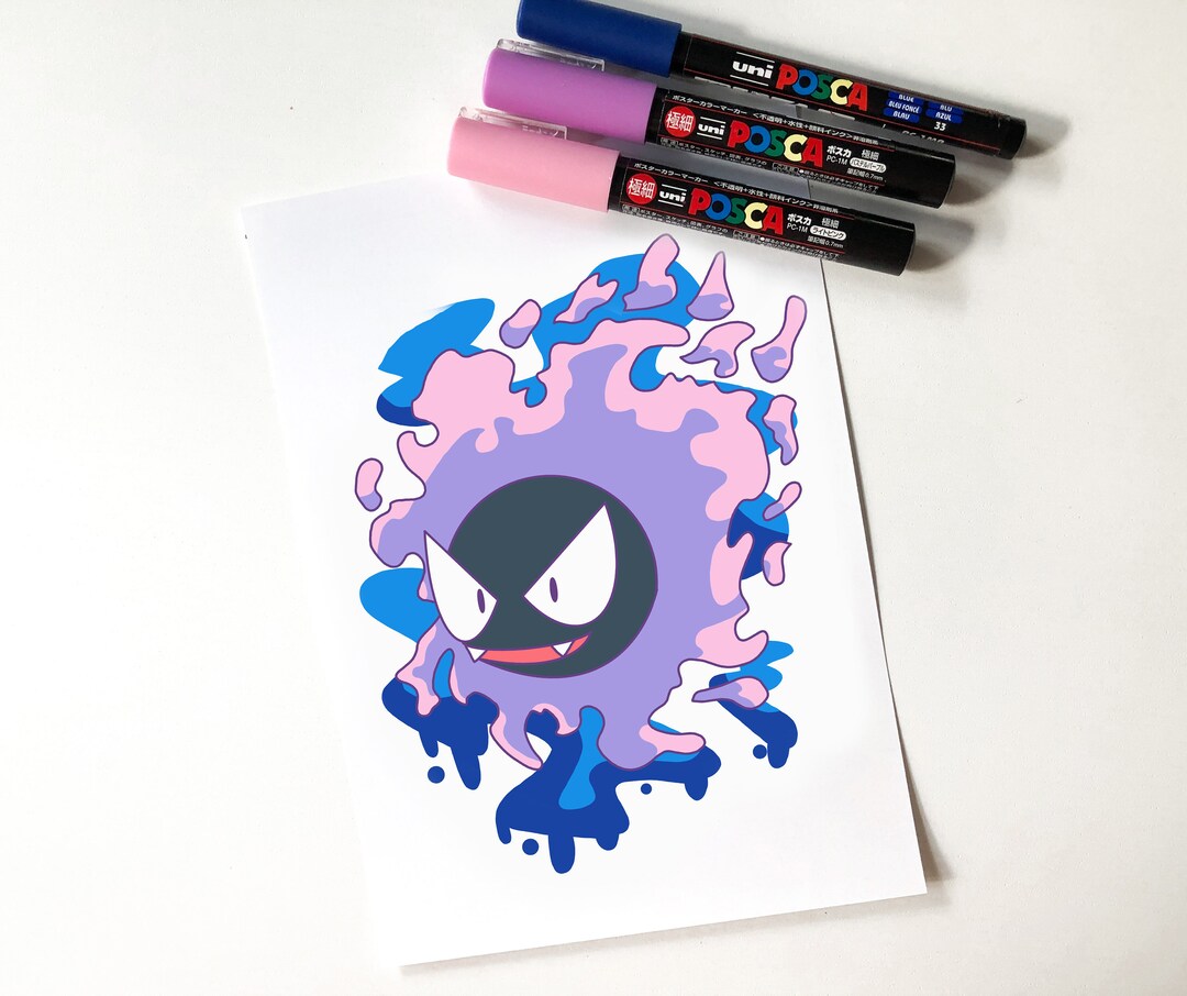 Gastly Mini Print Pokemon POSCA Paint Pen Art - Etsy Australia