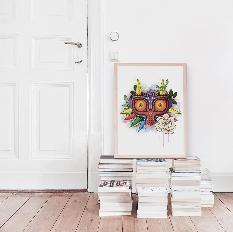 Majoras Mask Art Print | Legend of Zelda: Majoras Mask N64/3DS Fine ...