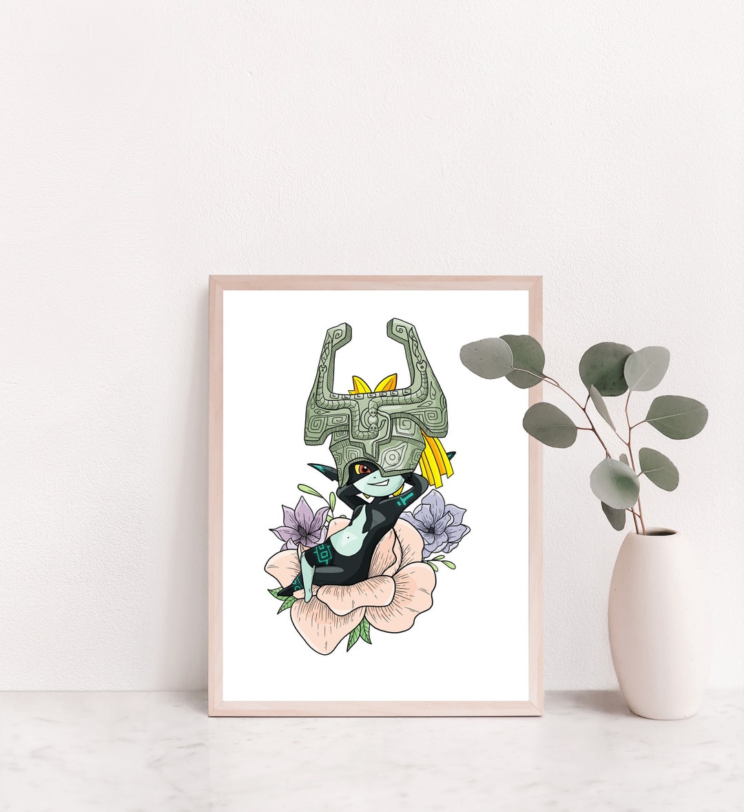 Midna Art Print | Legend of Zelda: Twilight Princess Fine Line Floral ...