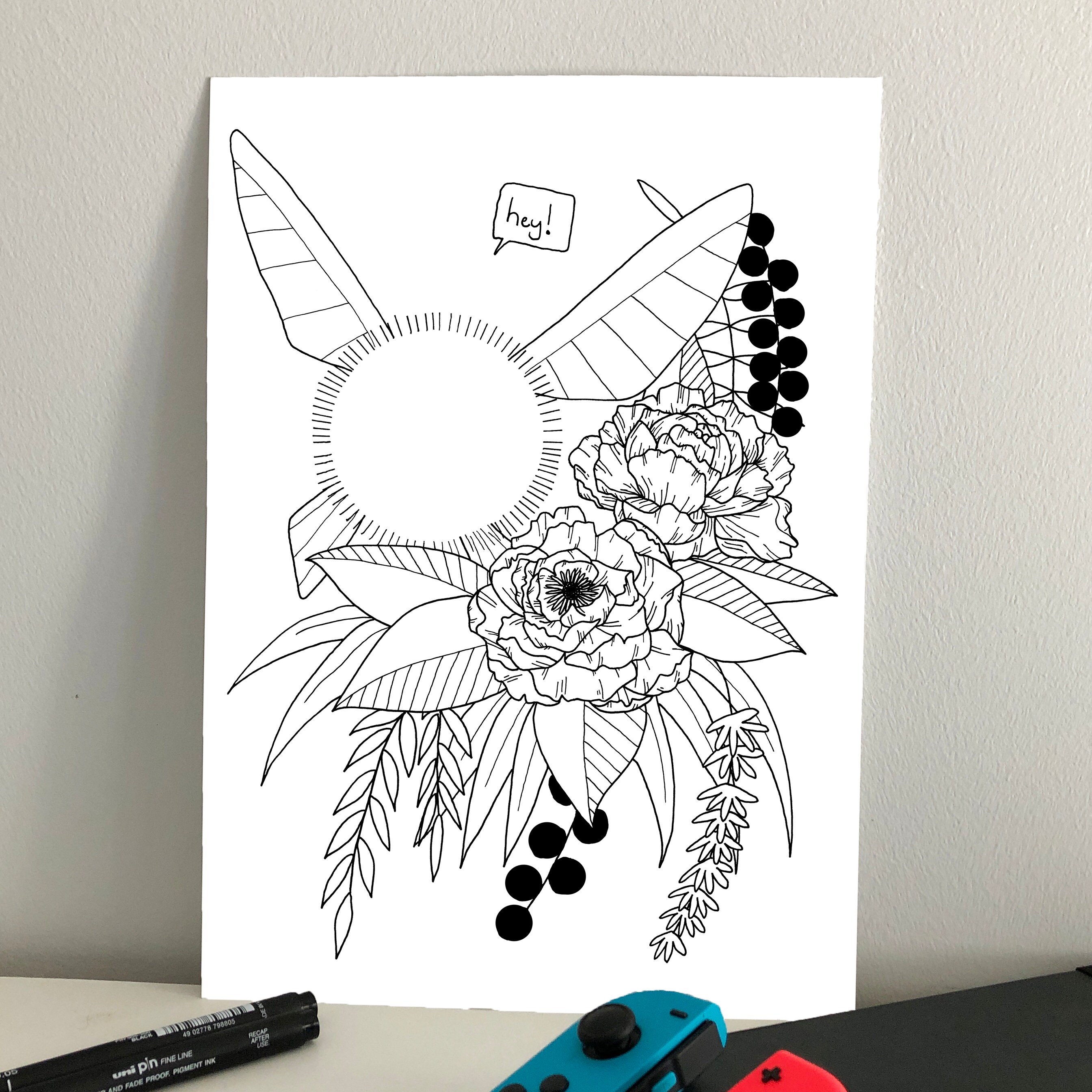 Navi Art Print | Fine Line Floral Art - Etsy