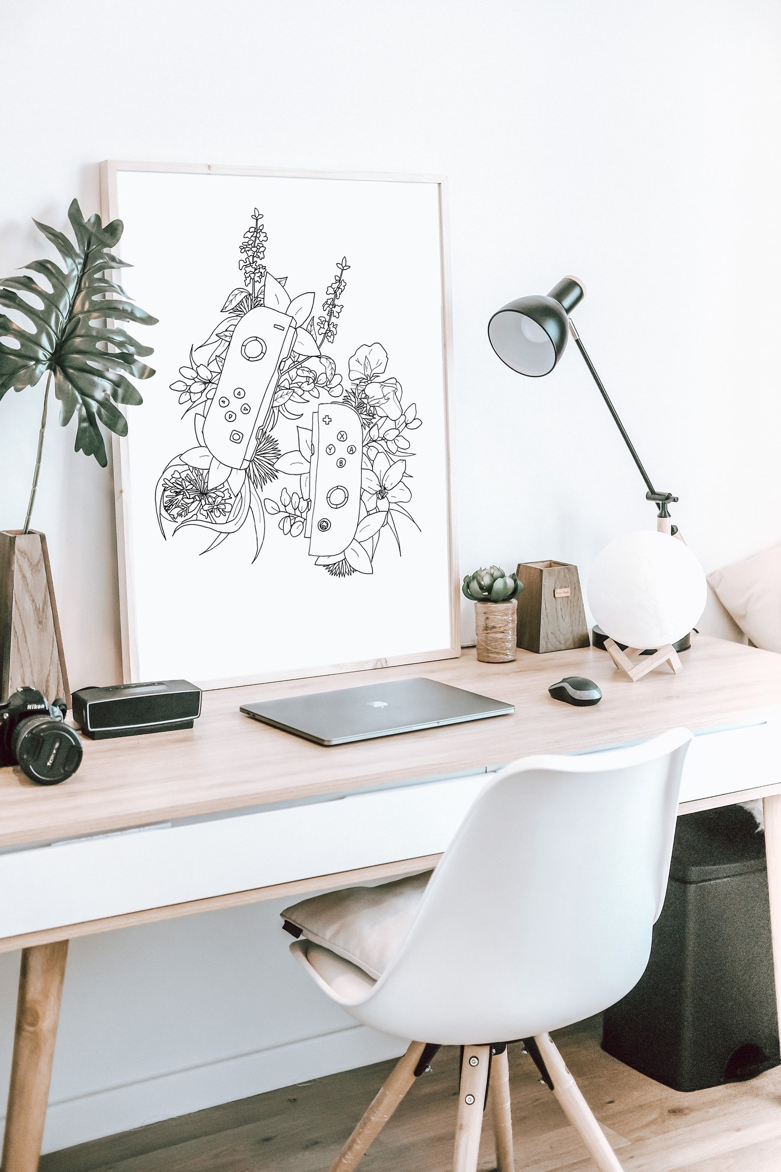 Switch Art Print Fine Line Floral Art - Etsy Australia