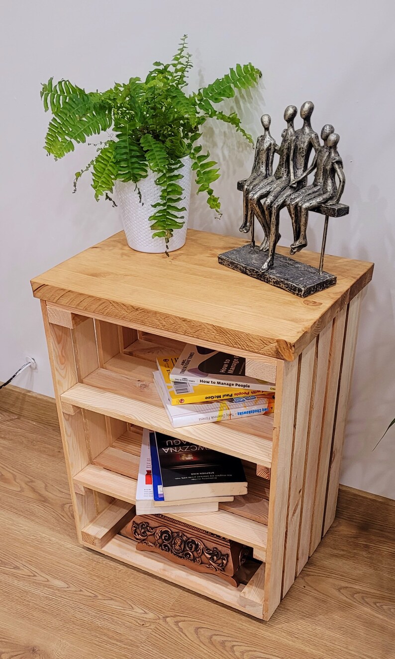 2 X Wooden Crates Bedside Tables Rustic Washed Grey Wooden - Etsy