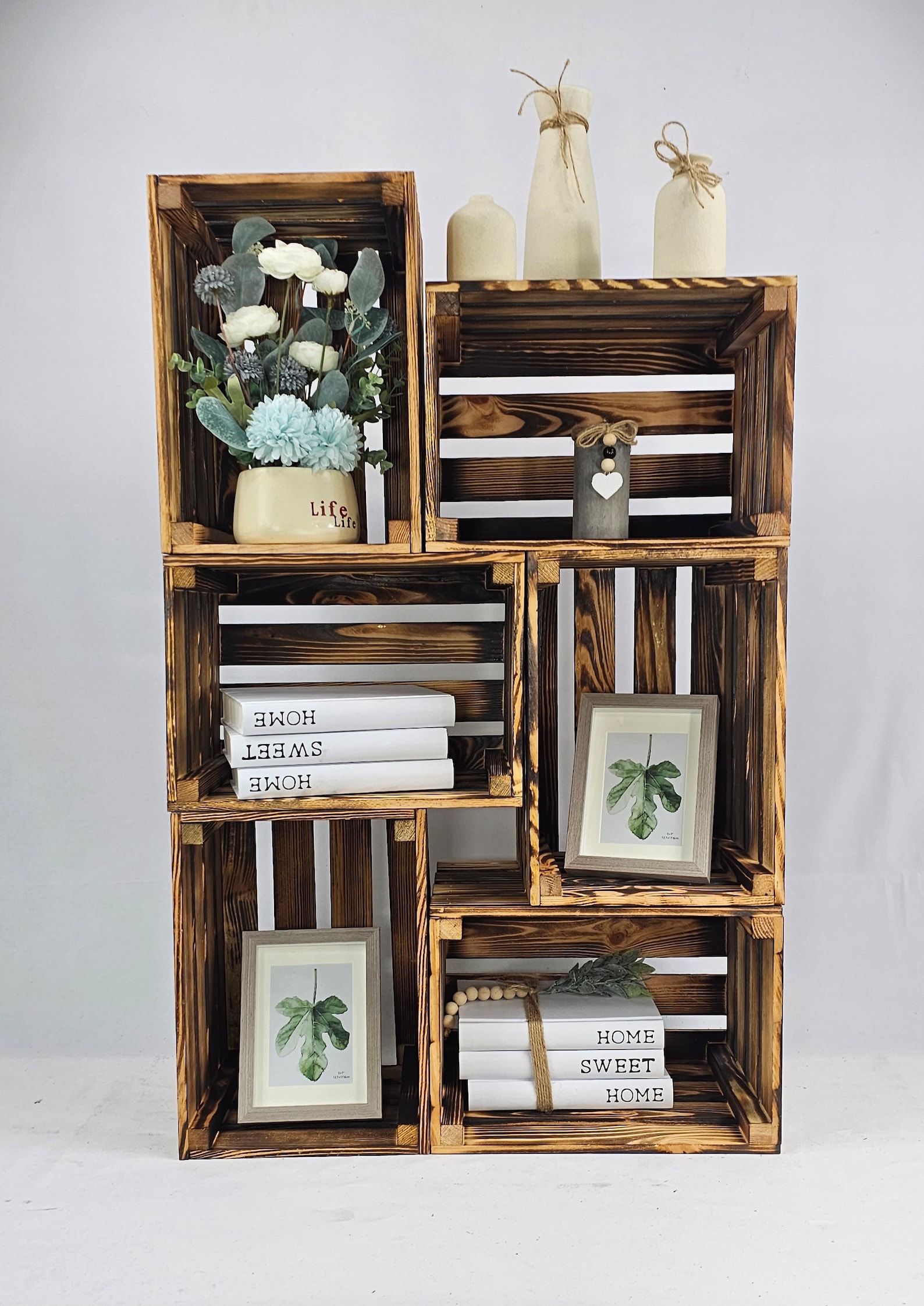 Rustic Wood Storage Crate: Solid Wooden Pine Box, Farmhouse Rustic ...