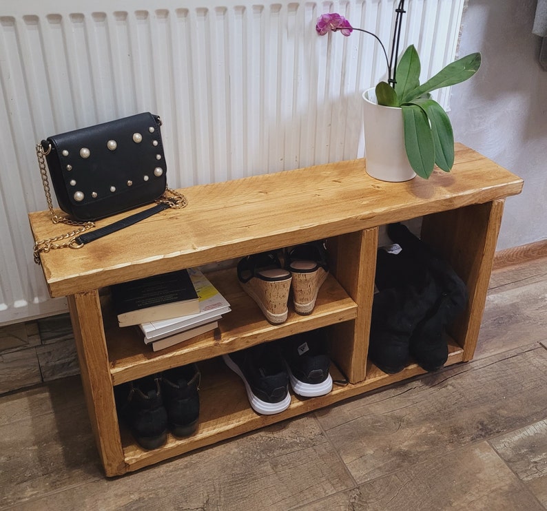 Solid Rustic Shoe Rack Farmhouse Shoe Storage Handmade - Etsy UK