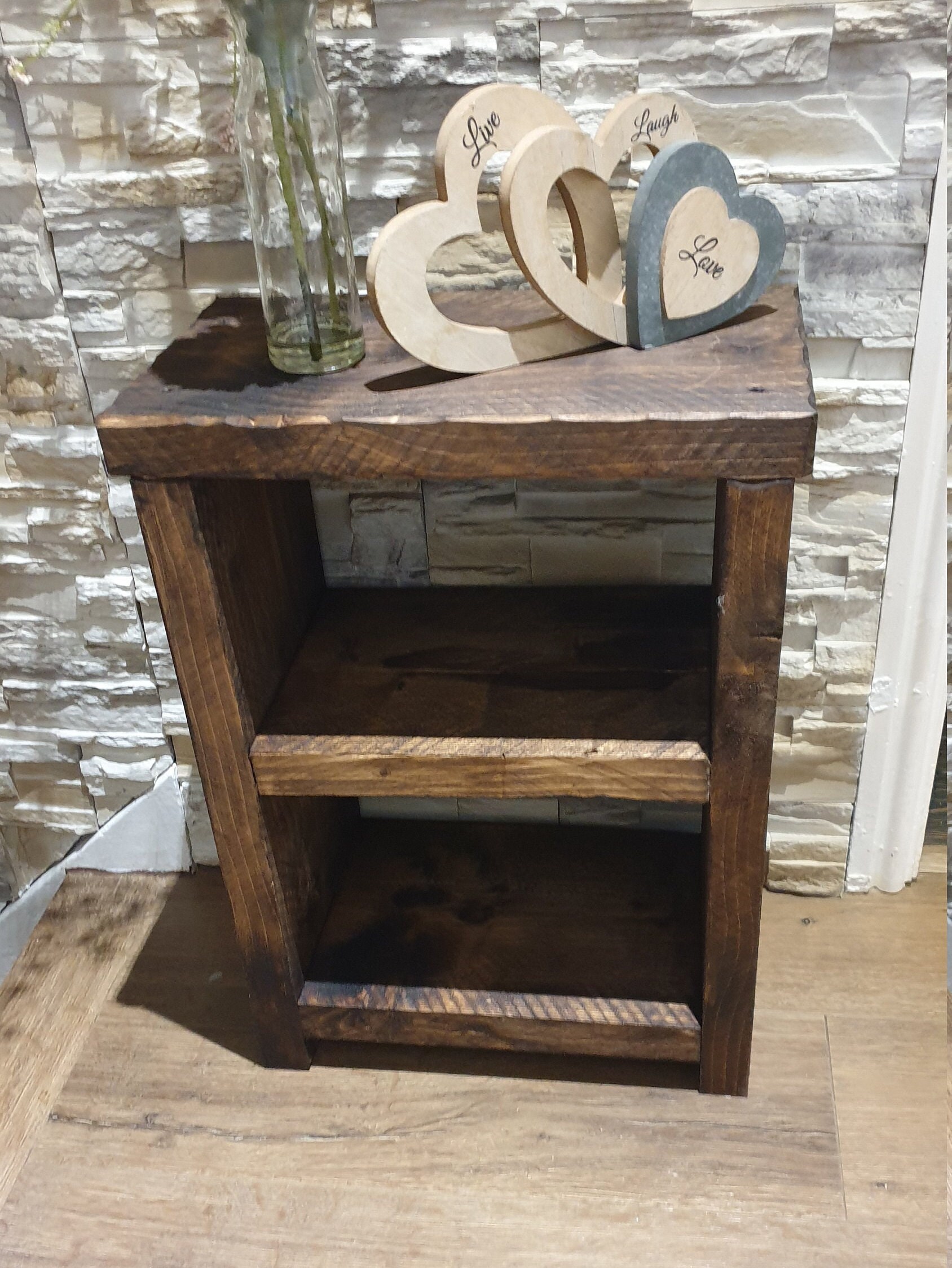 Solid Rustic Bedside Table farmhouse Storage Handmade Rustic | Etsy UK