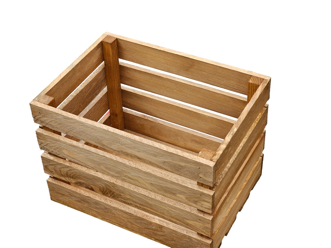 Rustic Wood Storage Crate: Solid Wooden Pine Box, Farmhouse Rustic ...
