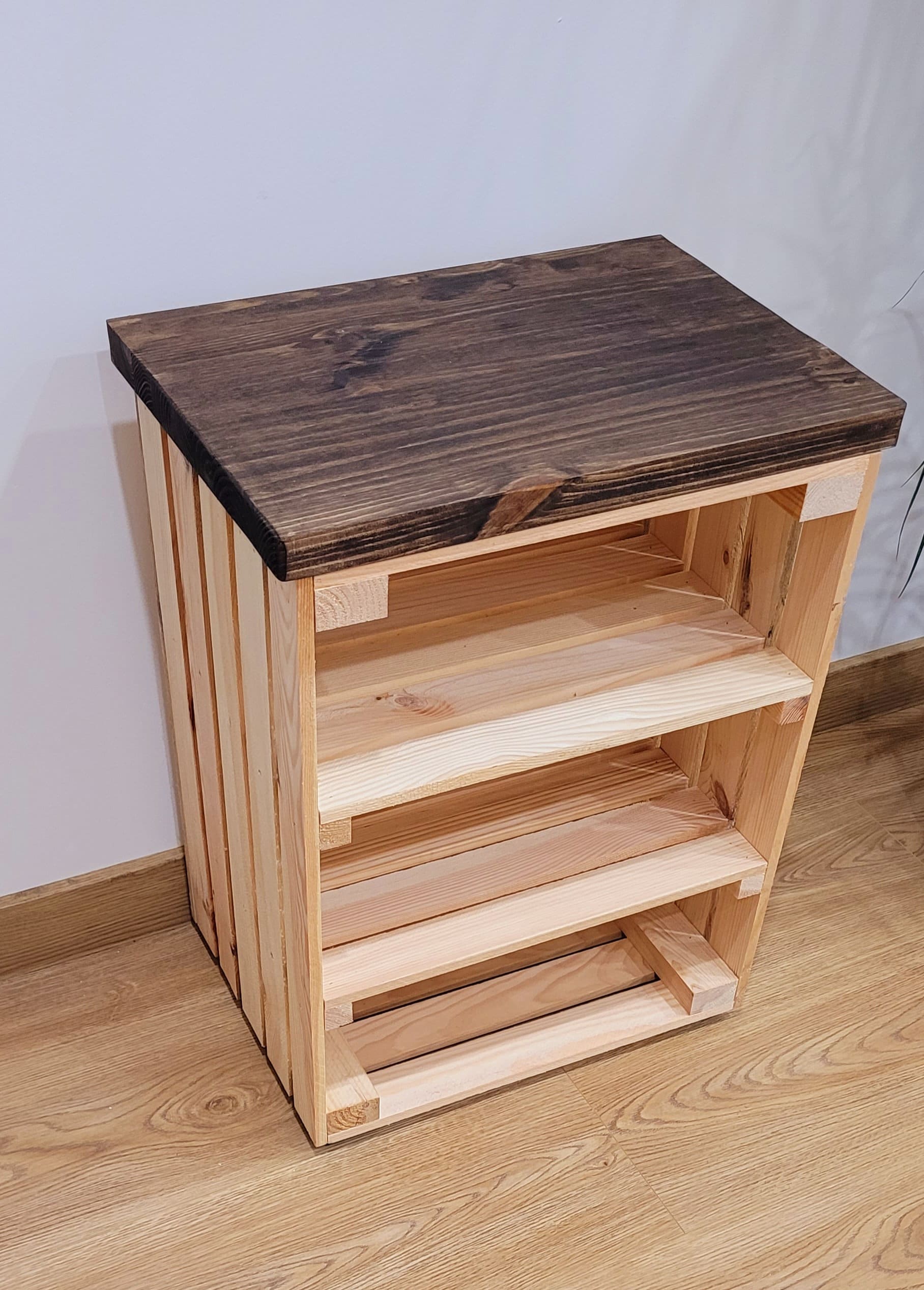 2 X Wooden Crates Bedside Tables Rustic Washed Grey Wooden - Etsy