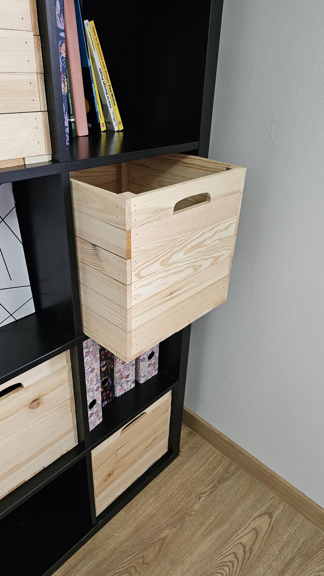 Wooden Storage Crate Kallax Box Insert With Handles 33cmx37cmx33cm | 8 ...