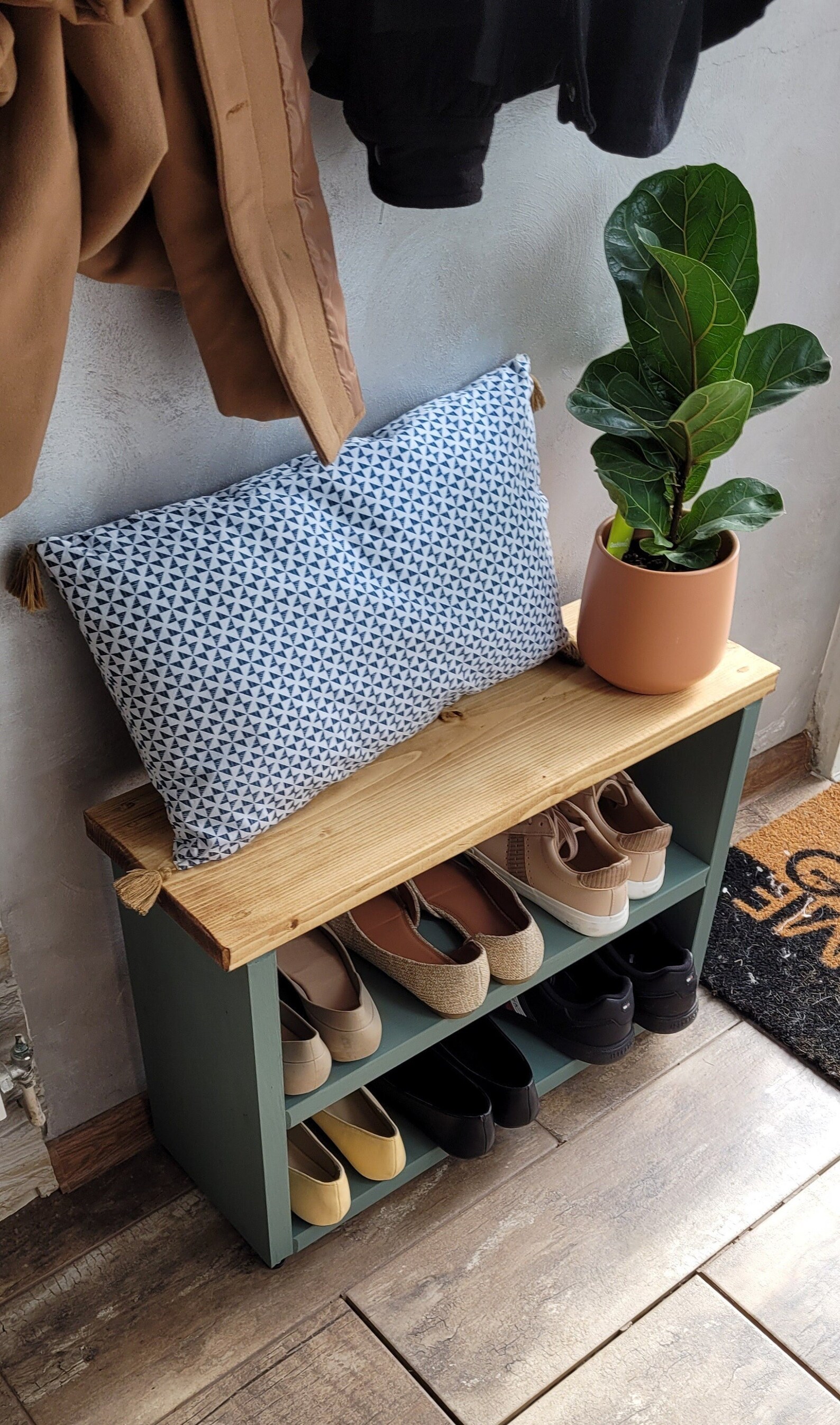 Bespoke Solid Rustic Shoe Rack Farmhouse Shoe Storage - Etsy UK