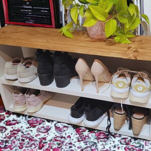 Bespoke Solid Rustic Shoe Rack Farmhouse Shoe Storage Handmade Rustic ...