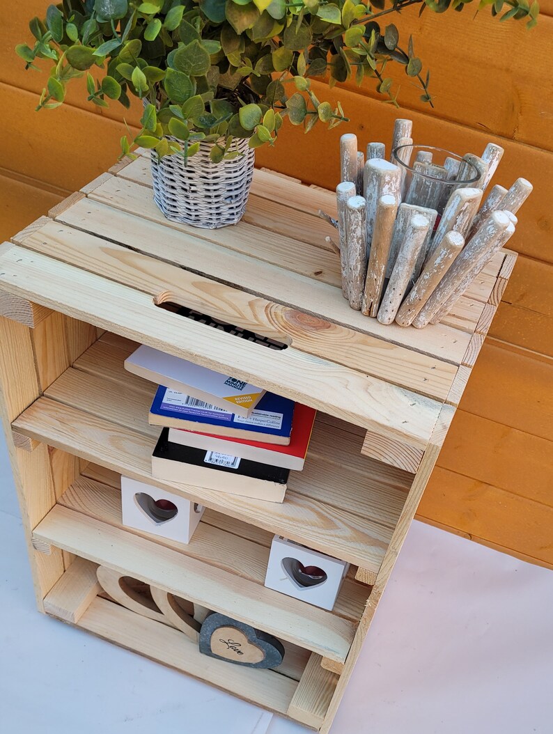 Rustic Style Apple Crate Bedside Table Shabby Chic Wooden | Etsy