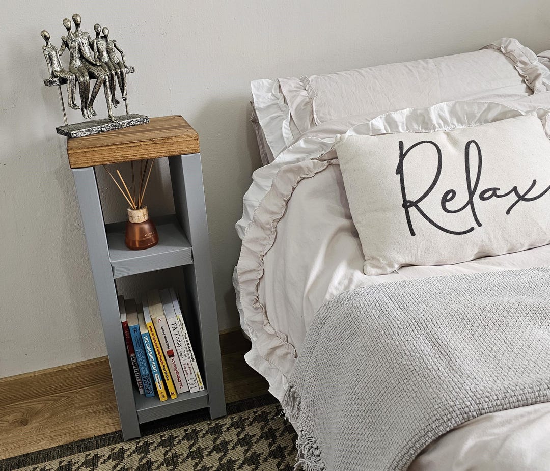 Handmade Wooden Bedside Table: Rustic Scandinavian Nightstand - Etsy