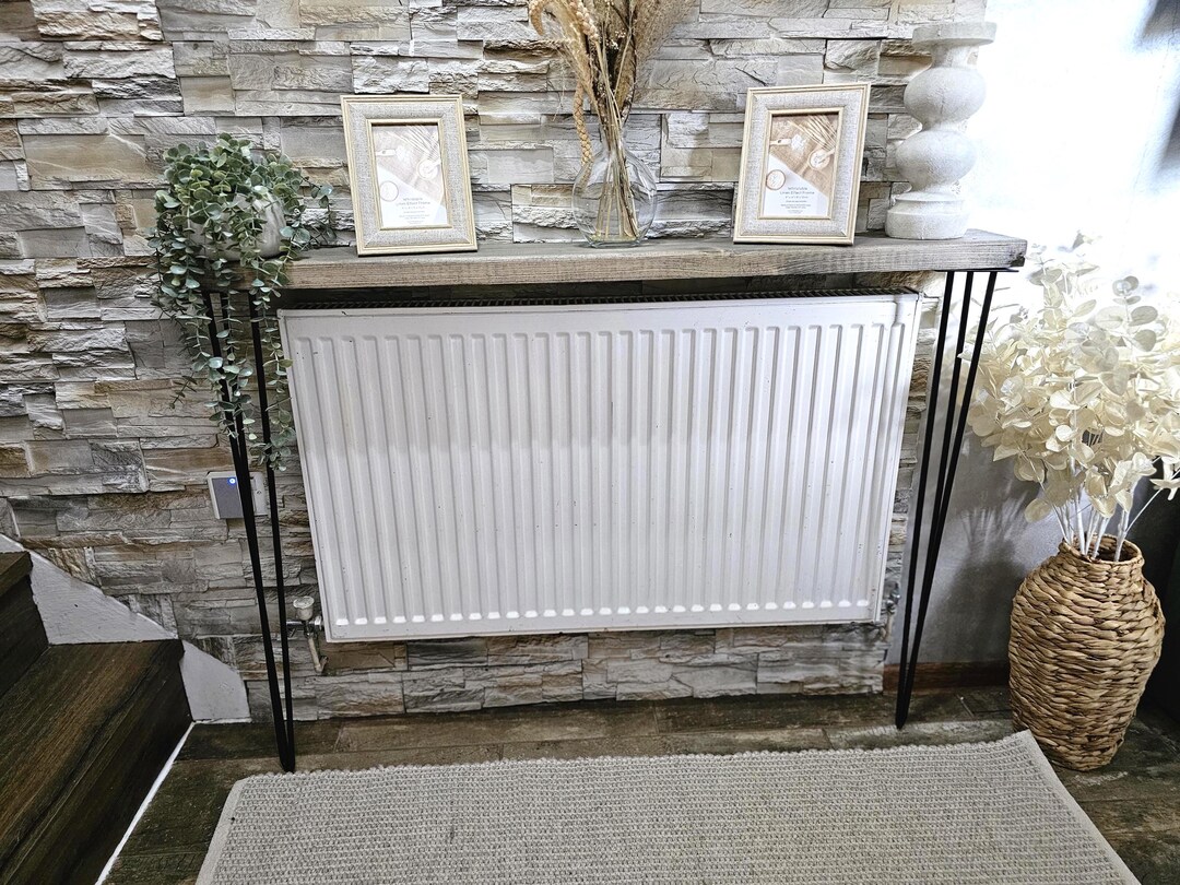 Narrow Console Table Radiator Shelf – Rustic Radiator Cover With ...