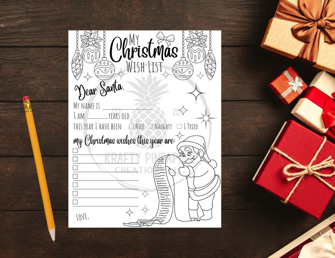 Christmas Wish List Letter Kids Christmas Wish List-christmas - Etsy
