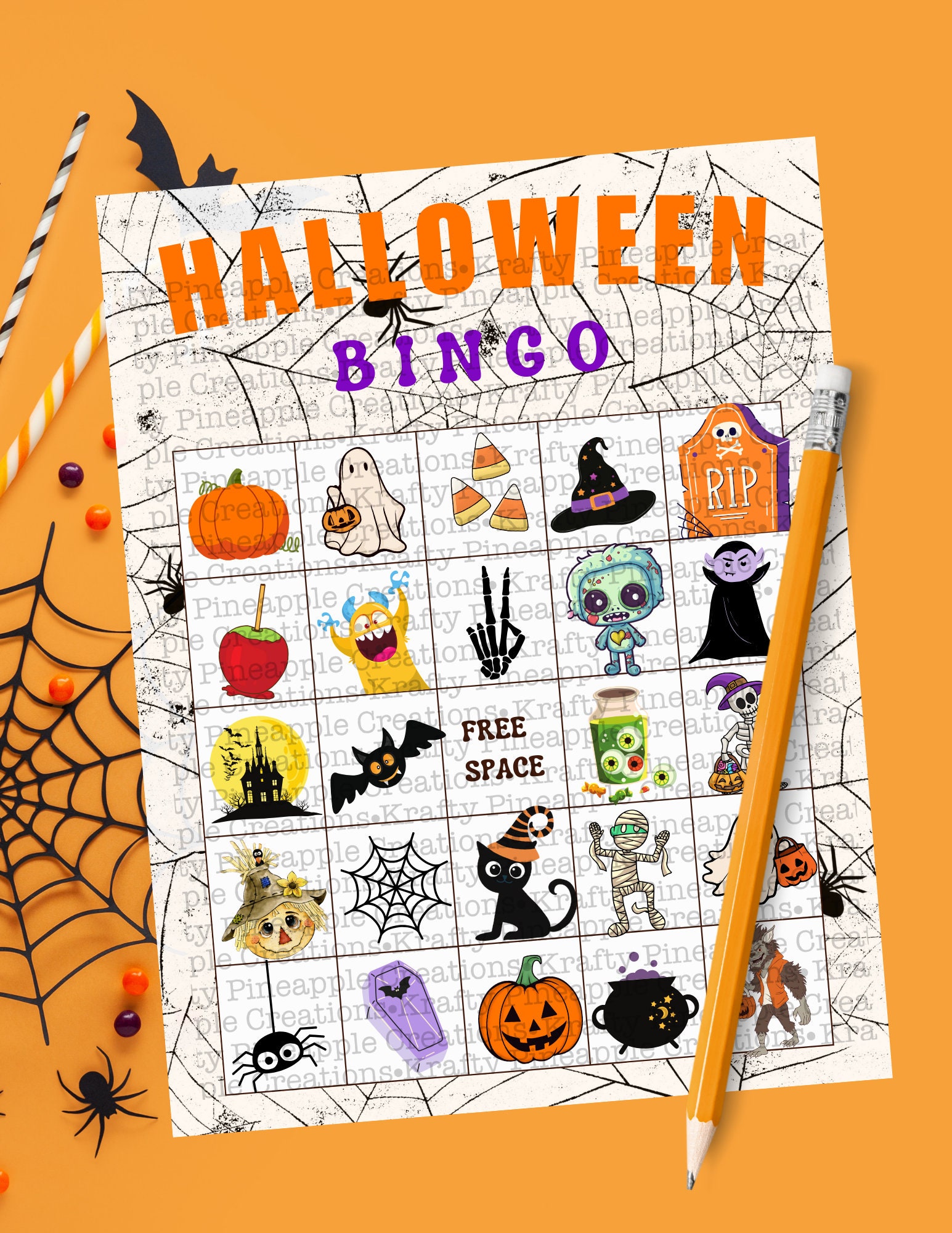 Halloween Bingo-spooky Fun for Everyone Printable Games for - Etsy