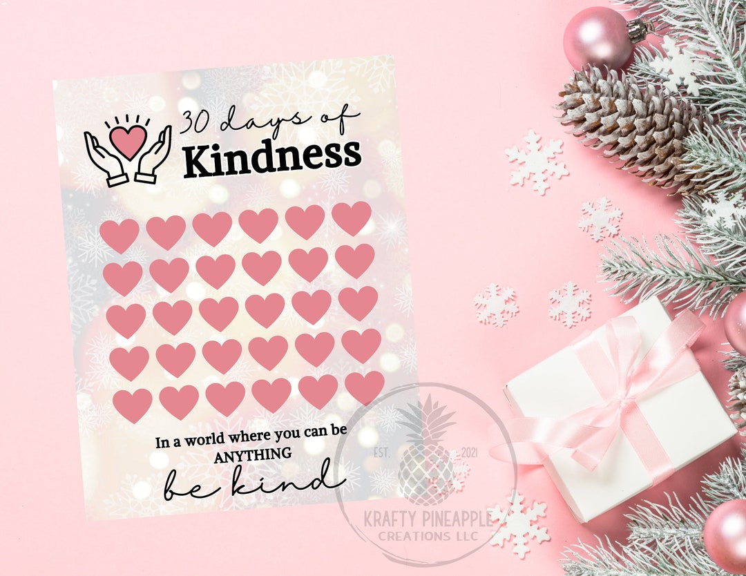 30 Days of Kindness Tracker Acts of Kindness Be Kind Be the Good You ...
