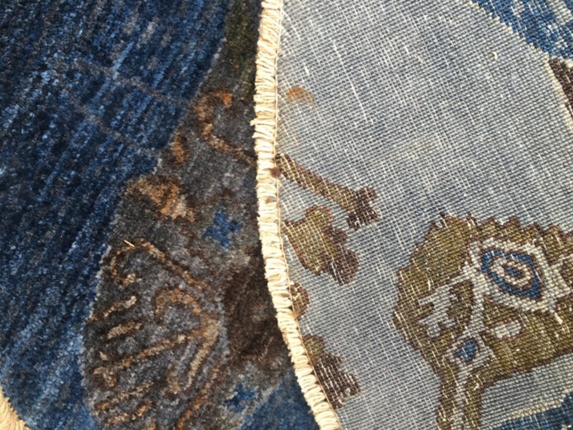 3x3 Feet Vintage Afghan Round Rug Handknotted Rugturkish | Etsy