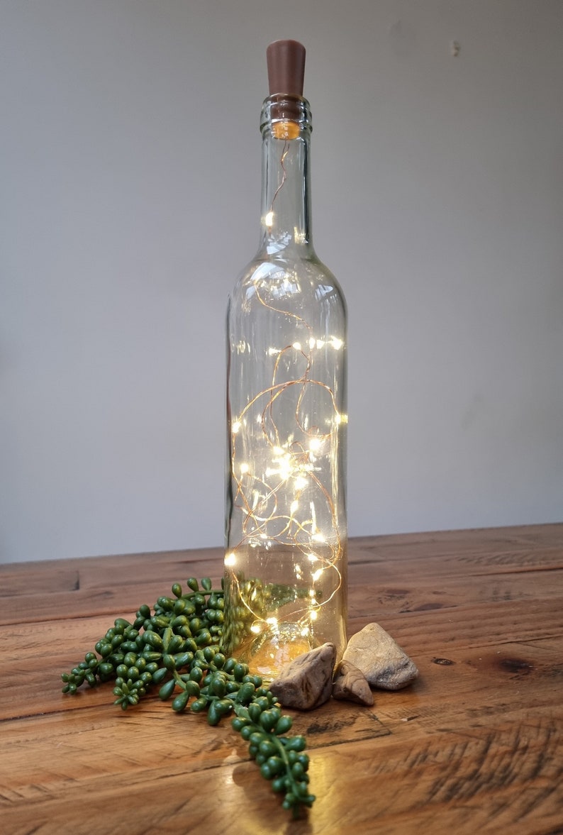 Copper Wire Firefly Fairy Glass Bottle With Warm Lights. - Etsy