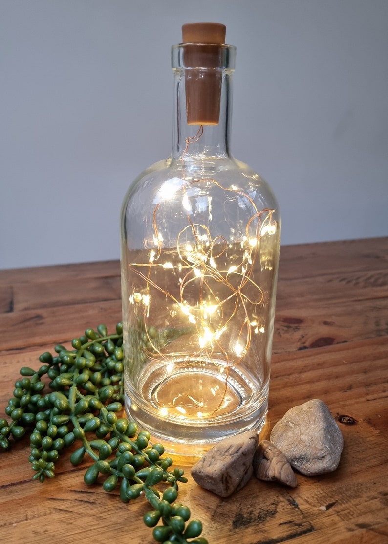 Copper Wire Firefly Fairy Glass Bottle With Warm Lights. - Etsy