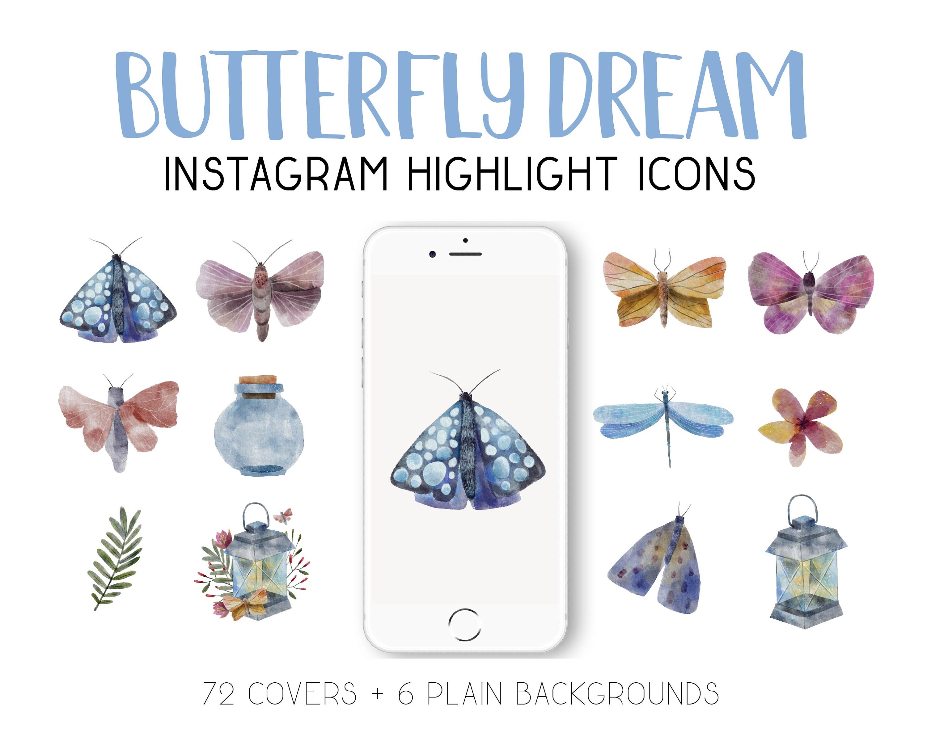 78 Garden Butterfly Dream Instagram Story Highlight Icons / Instant ...