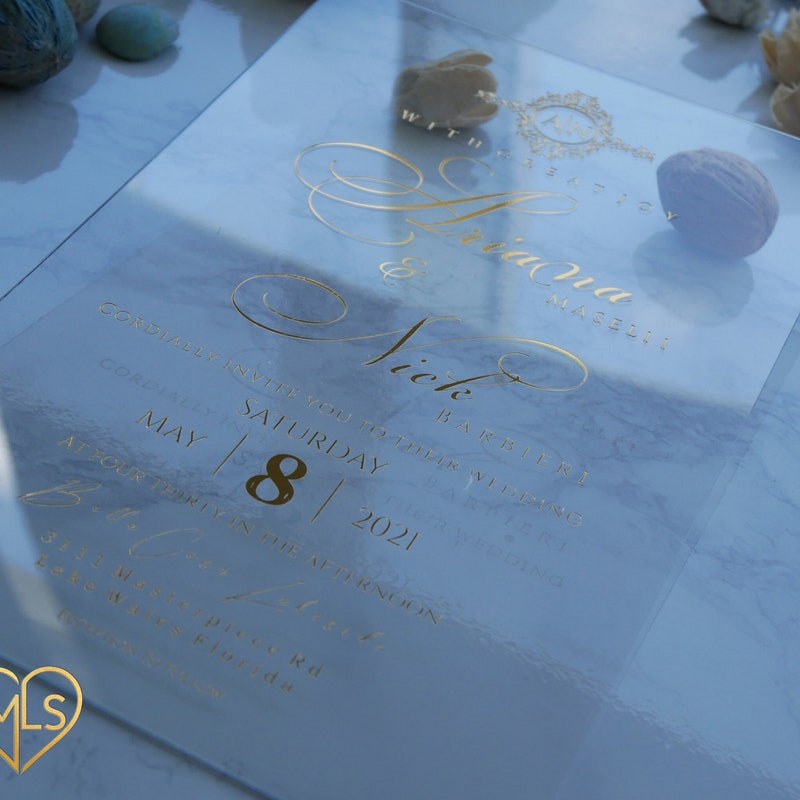 Acrylic Invitation - Etsy