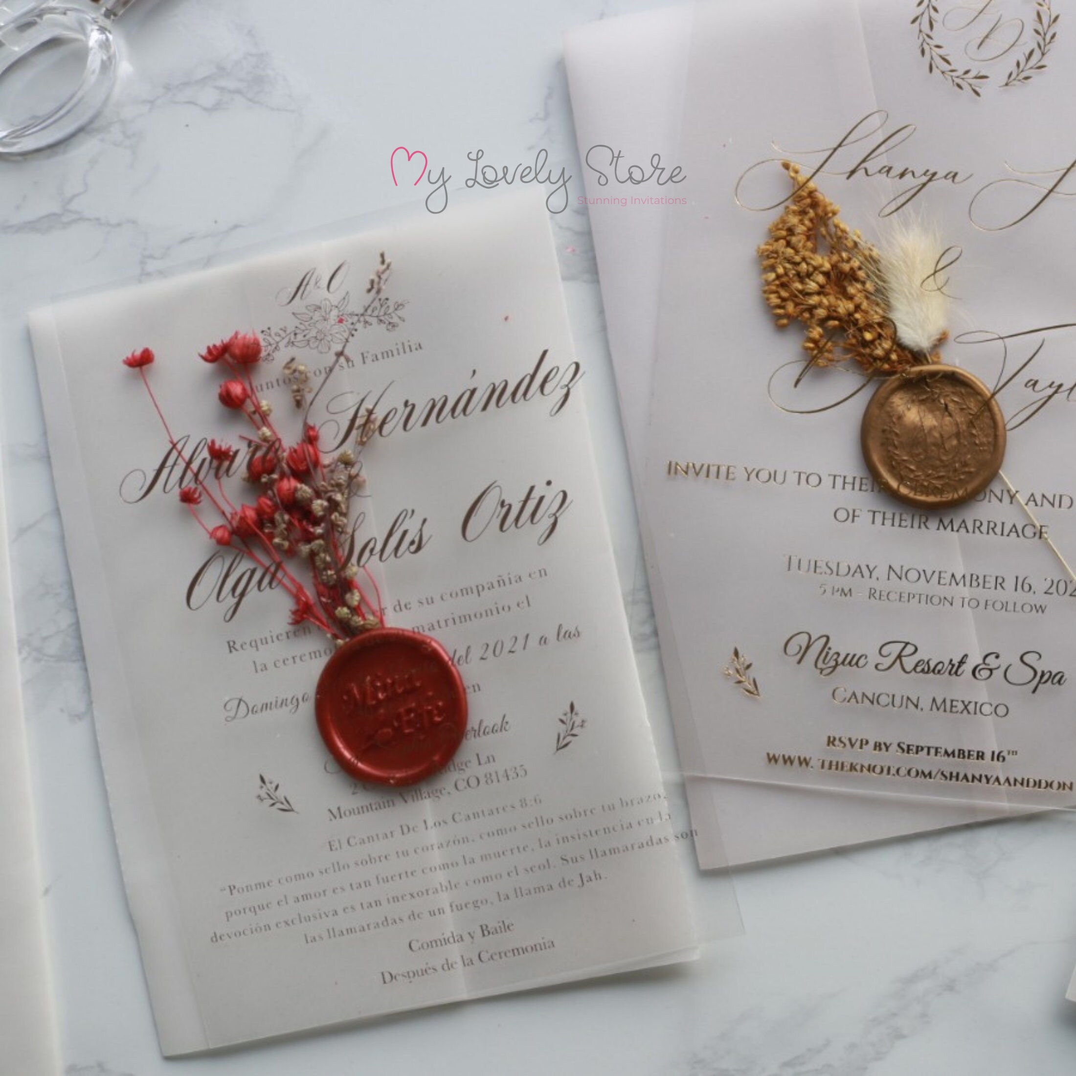 Paper & Party Supplies Acrylic Invites Clear Invitations Style 73 ...