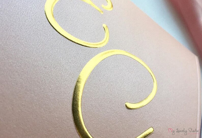 Clear Acrylic Gold Foil Engraved Wedding Invitation Gold Foil | Etsy