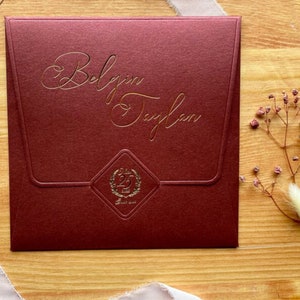 Elegant Red Acrylic Wedding Invitation Set, Luxury Clear Wedding ...