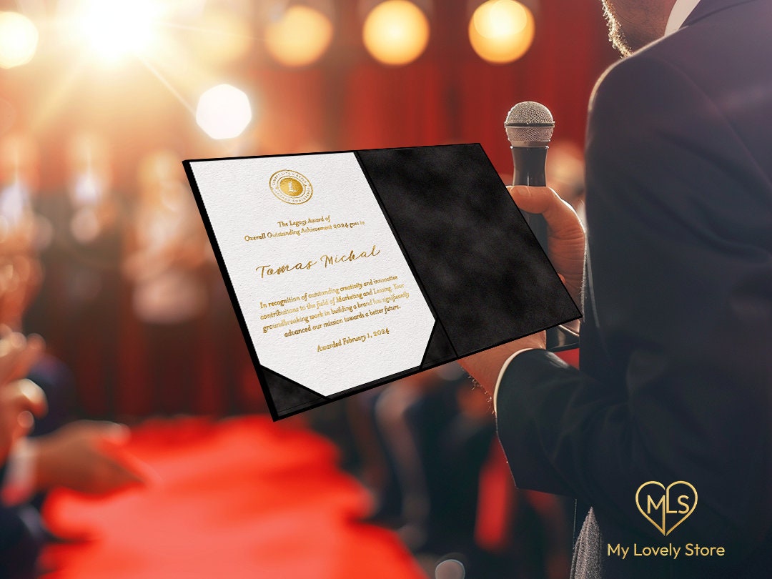 Red Carpet Award Folio, Luxe Velvet Award Folio for Winners, Black ...