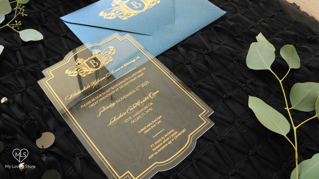 Modern Acrylic Wedding Invitation, Custom Shape Acrylic Invitations ...