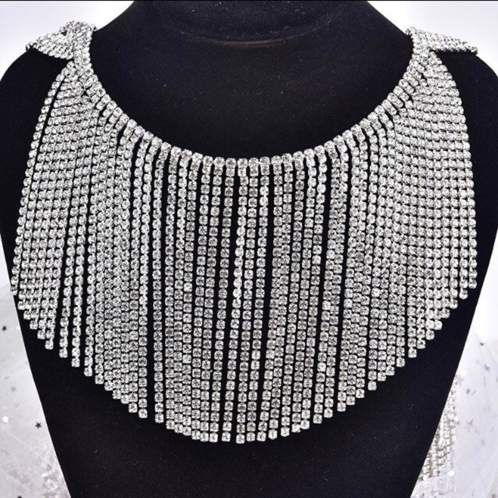 Crystal Rhinestone Tassel Trim Rhinestone Fringe Swarovski Etsy