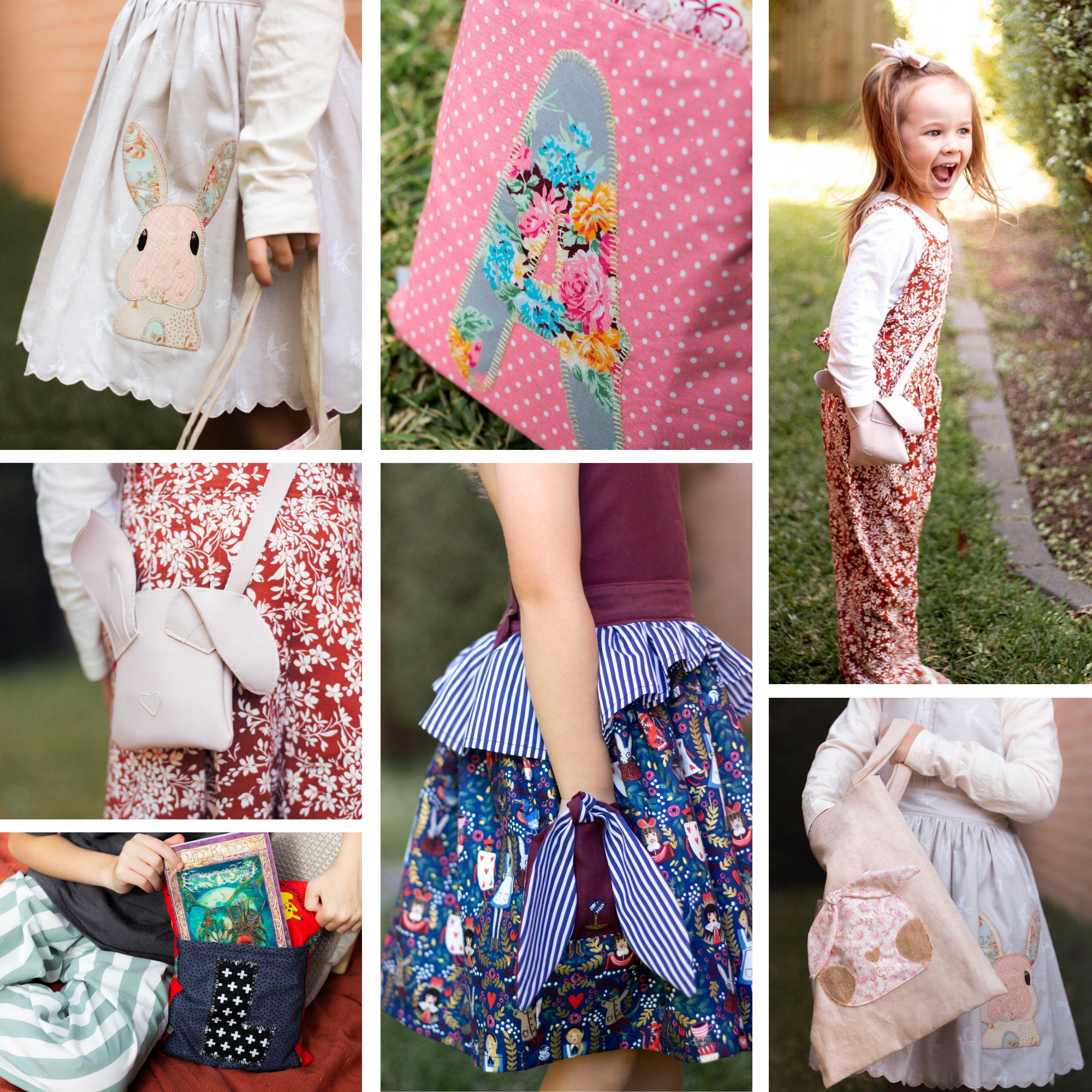 Whitehaven Rabbit PDF Sewing Pattern 7 Projects Rabbit Pouch Bag Tote ...