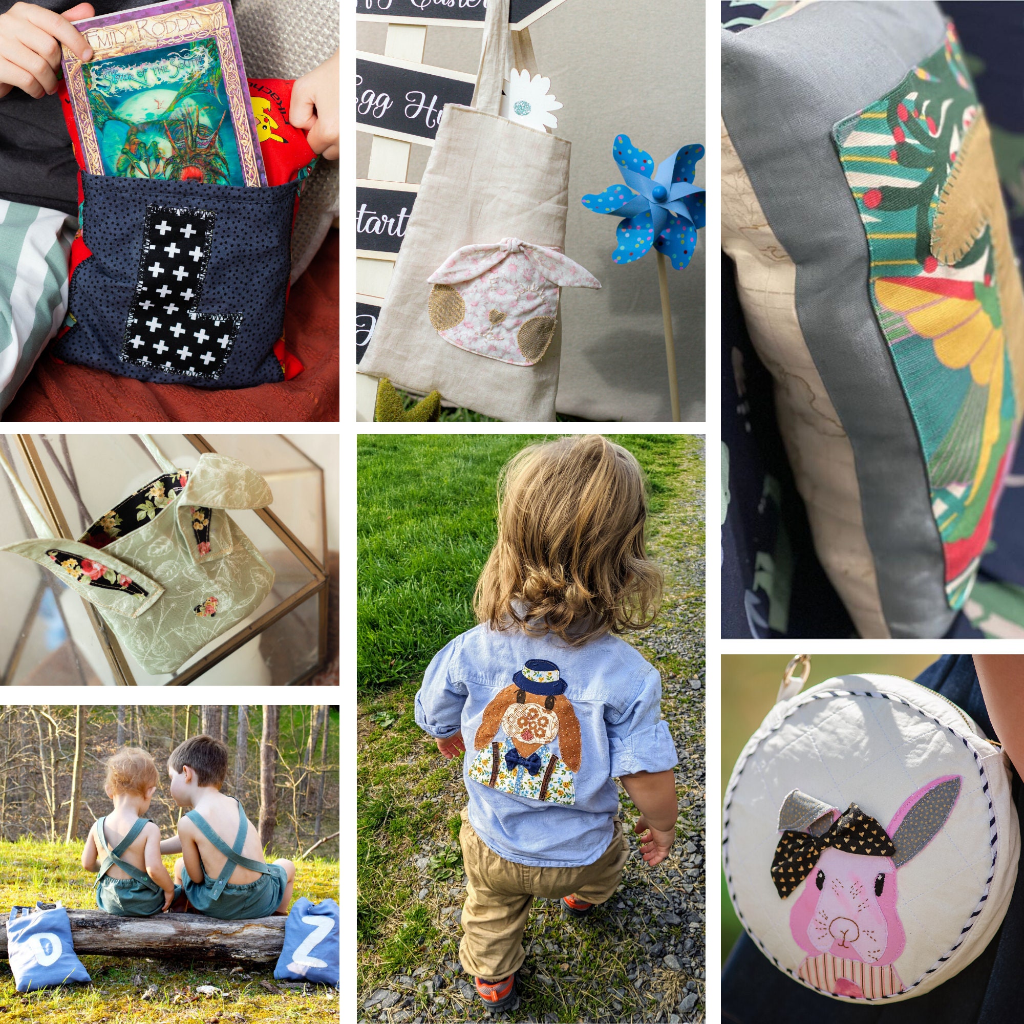 Whitehaven Rabbit PDF Sewing Pattern 7 Projects Rabbit Pouch Bag Tote ...