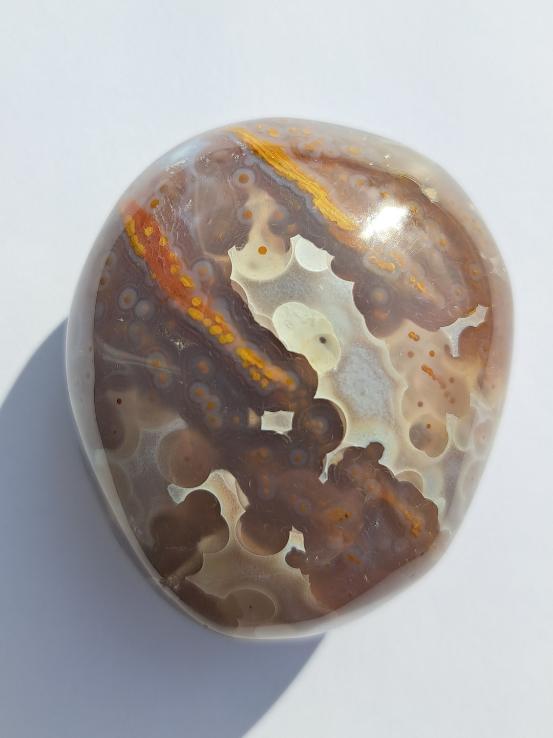 Fisheye Ocean Jasper Palm Stone - Etsy